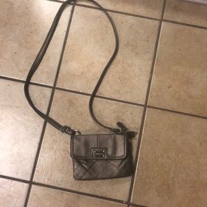 Kim Rogers | Bags | Kim Rogers Metallic Pewter Messenger Bag | Poshmark